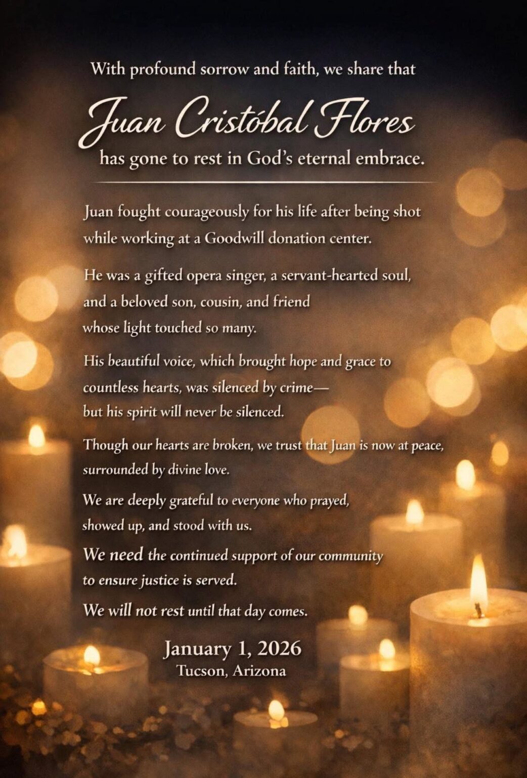 Arizona Opera Singer Juan Cristóbal Flores Dies After Shooting at ...